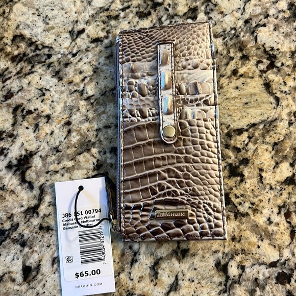 Brahmin | Bags | Brahmin Credit Card Wallet In Alabaster Nwt | Poshmark